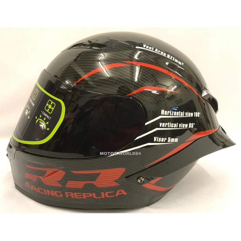 FULL FACE HELMET RR / RACING REPLICA RED NEW DESIGN | Shopee Malaysia