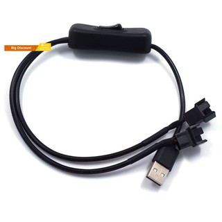 PST*5V 2 Way USB to 4 Pin Adapter Converter Cable PC Computer Fan ...