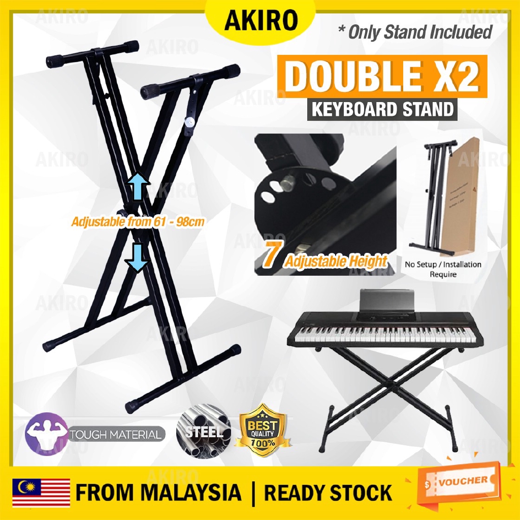 AKIRO Piano Keyboard X Stand Holder Adjustable Height 61-98cm Heavy ...