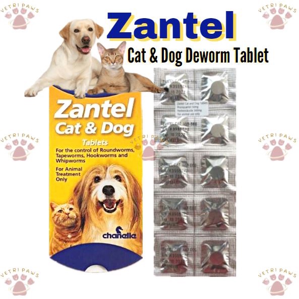 ZANTEL Deworm tablet for Cat & Dog / Ubat Cacing Kucing & Anjing ...