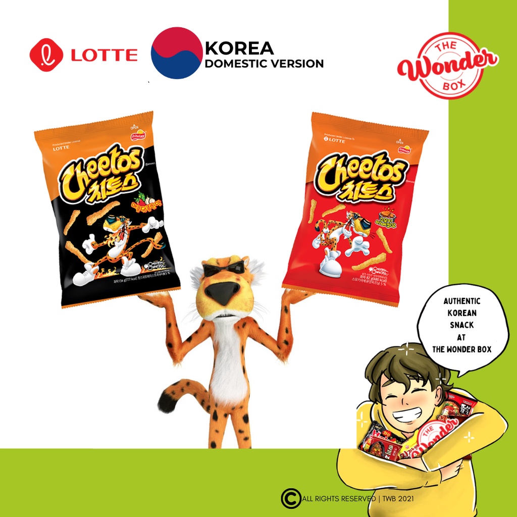 MADE IN KOREA | Korean LOTTE Cheetos Original BBQ / Sweet Spicy 82g 롯데 ...