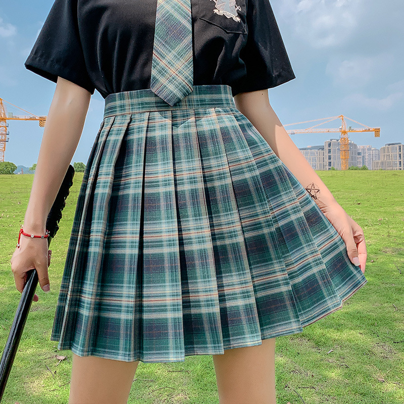 JK uniform Japanese-style plaid skirt authentic pleated skirt school ...
