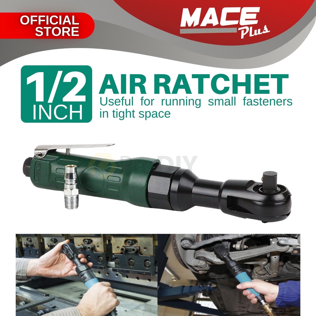 1/2" Inch Air Ratchet Square Head Drive Air Powered Drive Angle Impact ...
