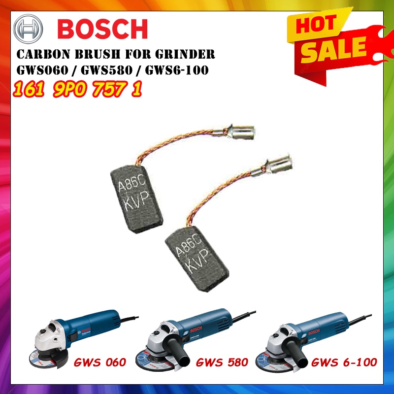 Bosch Carbon Brush For Grinder GWS060 / GWS580 / GWS6-100 ( 1619P07571 ...
