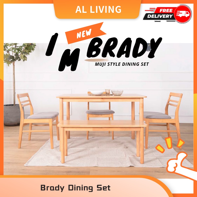 MUJI BRADY DINING SET / BRADY DINING TABLE/ BRADY DINING CHAIR / BRADY BENCH | Shopee Malaysia