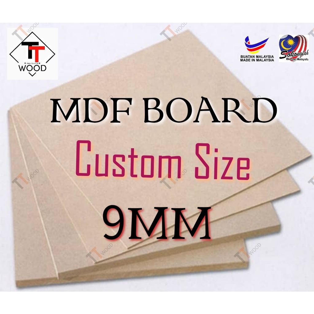 Custom Cut MDF Board 9MM diy decoration papan papan MDF shiplap papan ...