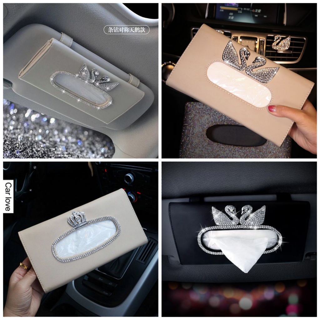 Luxury Crystal Car Tissue Box Holder Car Decoration Fashion Red Car ...