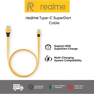 Realme Type-C SuperDart Cable - Vooc Cable Durable Design Support | 65W SuperDart Charge Multi ...