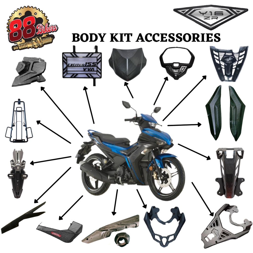 YAMAHA Y16 Y16ZR BODY KIT EKOR FENDER BRACKET SPROCKET ENGINE GUARD ...