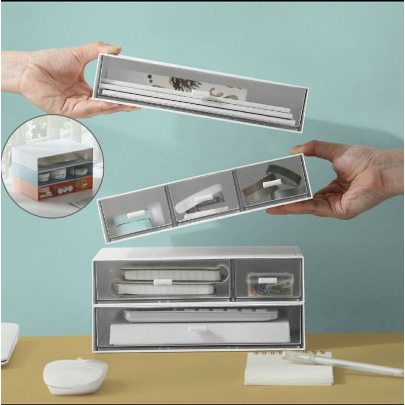 Desktop Stackable Drawer Storage Box Container Drawer Cabinet