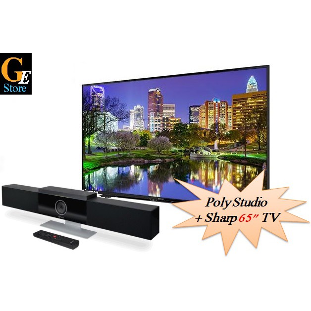 Polycom Poly Studio + Sharp 65-inch Touch Interactive Whiteboard ...