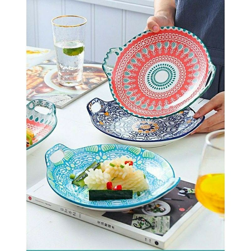 Bohemian Ceramic Serving Plate Pinggan Seramik Boheiman | Shopee Malaysia