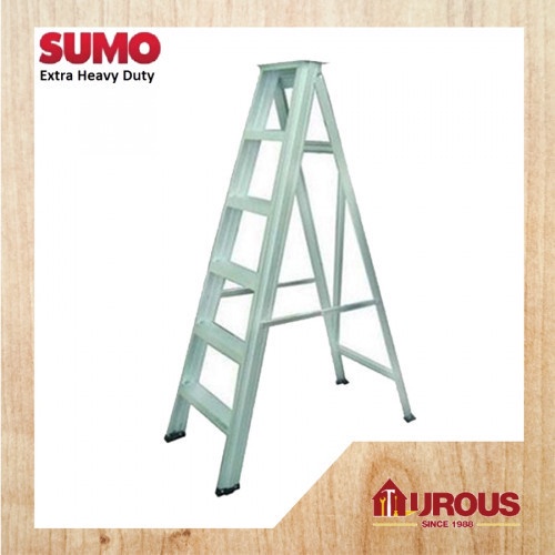 SUMO HEAVY DUTY HARDNESS ALUMINIUM SINGLE SIDED LADDER / TANGGA LIPAT ( STEPS 4,5,6,7 ) | Shopee ...