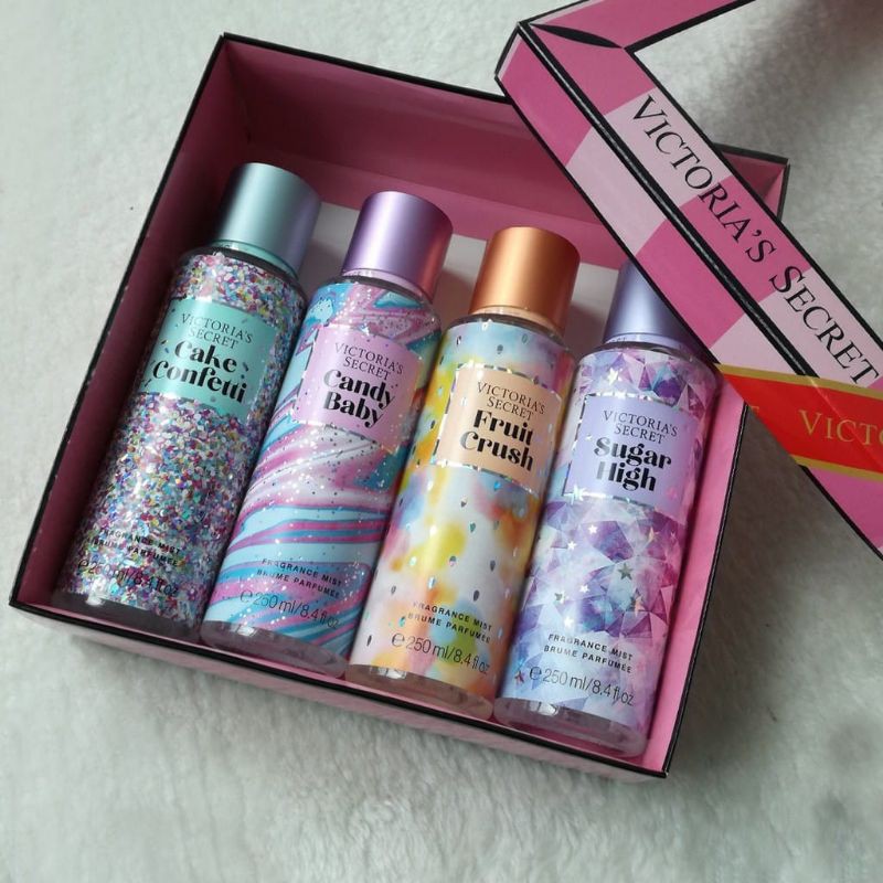 Original victoria@secret 4 in 1 GIFT BOX SET WITH FREE VS PAPER BAG | Shopee Malaysia