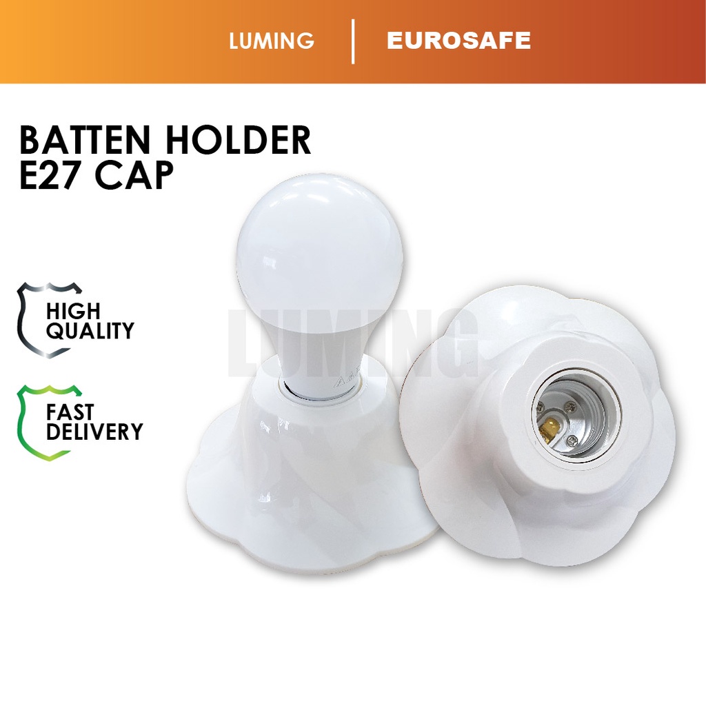 LMG_ Batten Holder E27 Cap Bulb Wall Mount Lamp Flower Shape Casing ...