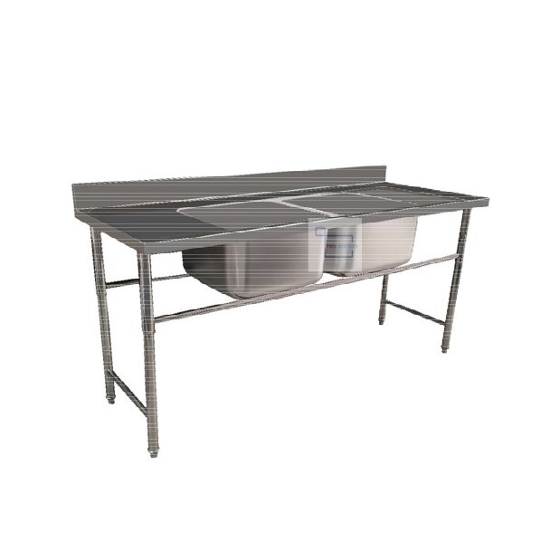 Stainless Steel Double Sink Bowl Table | Shopee Malaysia