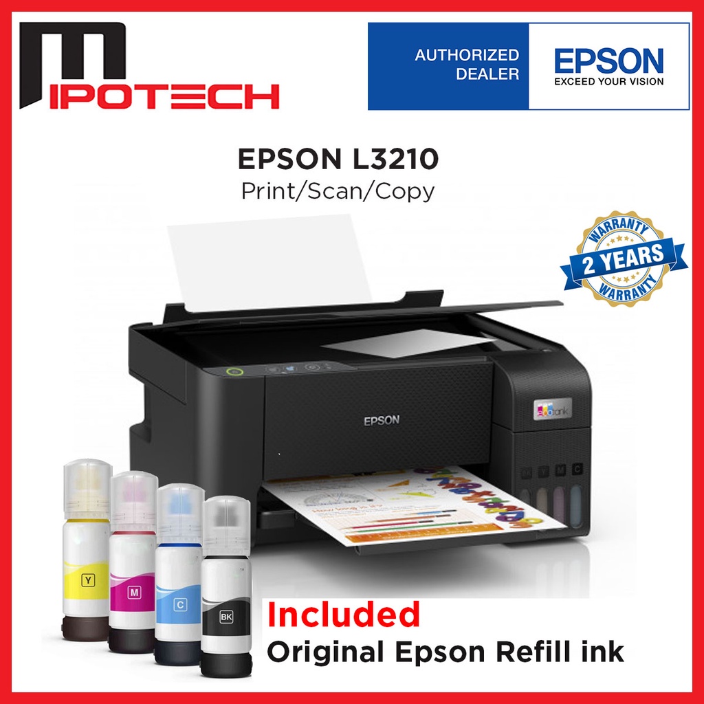 Epson Inkjet L3210 All-in-One Ink Tank Printer with 4 bottle Original ...