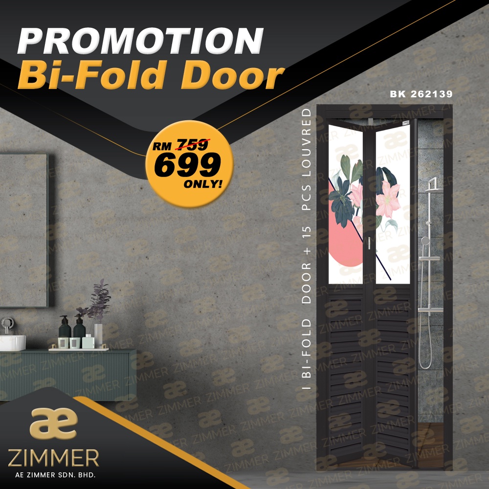 AE Zimmer Onitek i Bi-Fold Door BD6 15 Pcs Louvred (toilet door, bifold ...