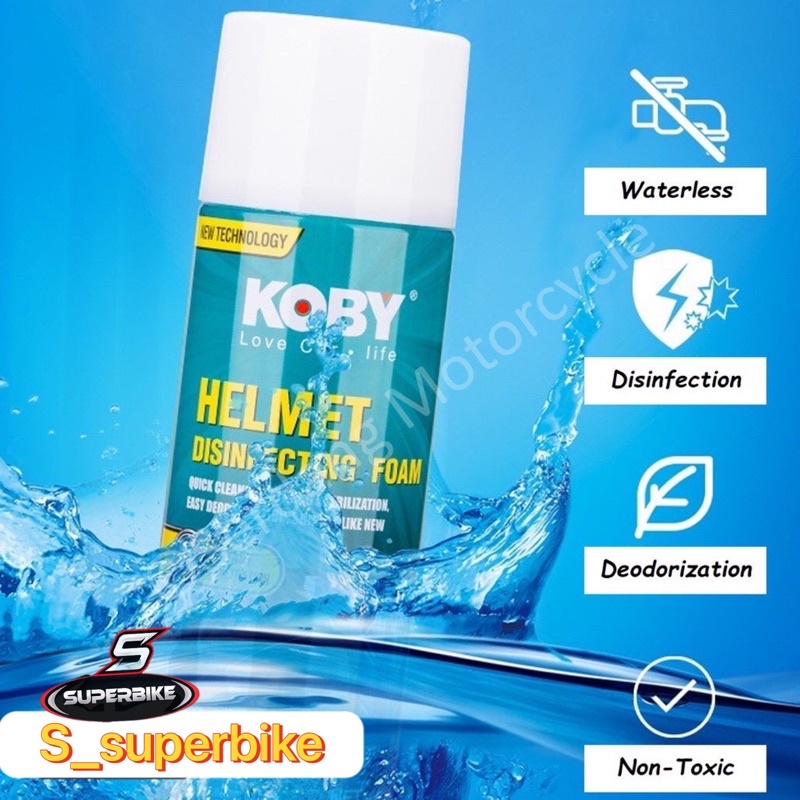 KOBY Helmet Disinfecting Foam 450ML Cleaning Disinfection Topi Keledar ...