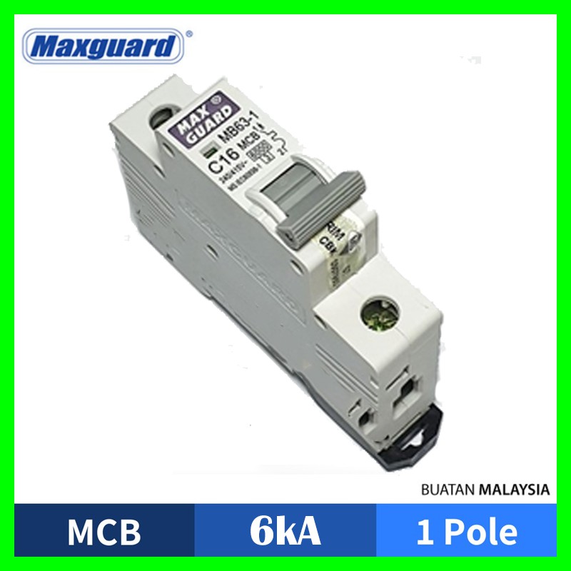 [BORONG] MAXGUARD MCB 6kA 16A 1POLE 1P amp rccb main switch elcb db ...