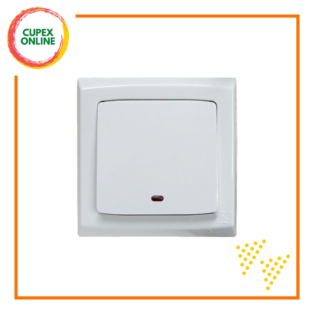 MK S4787N WHI Slimline Plus Wide Rocker DP Switch With NEON 1G 20AX ...