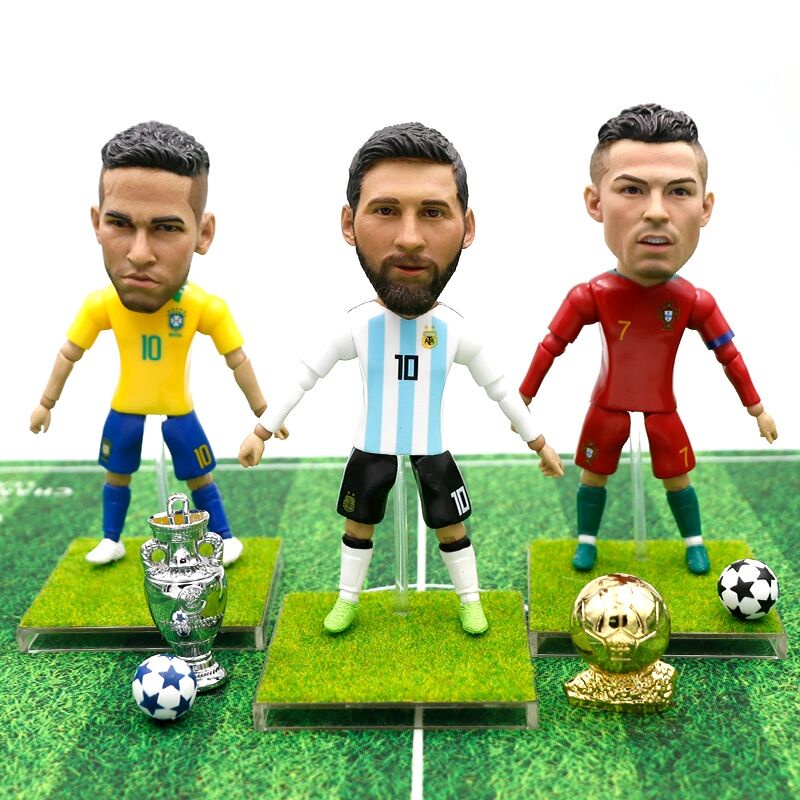Football player action figure Cristiano Ronaldo Messi Neymar Pogba 13cm ...