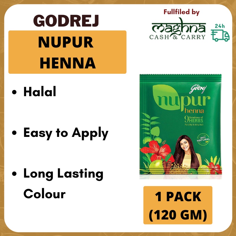 Godrej Nupur Temporary Herbal 100% Natural Henna Powder / Hair Dye - 1 ...