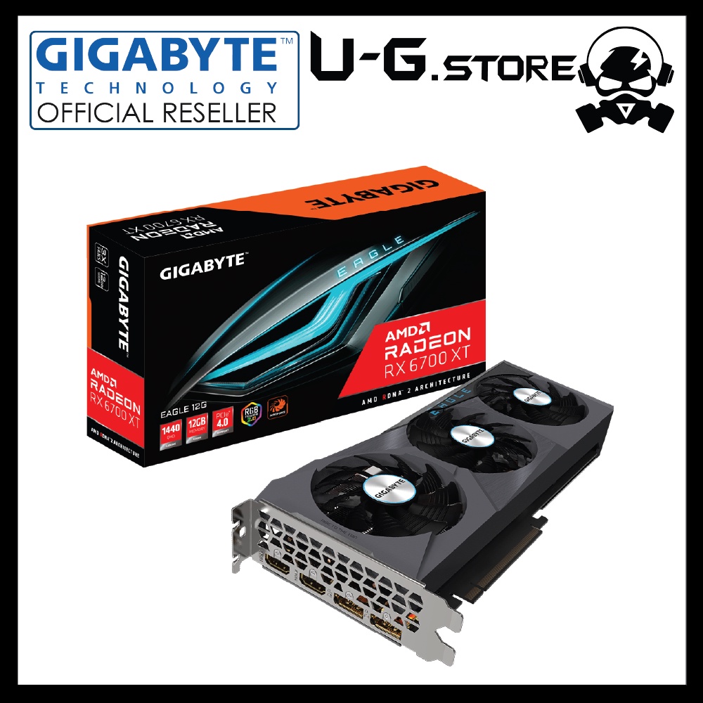 Gigabyte Graphic Card AMD RADEON RX 6700XT Eagle 12G (WINDFORCE 3X ...