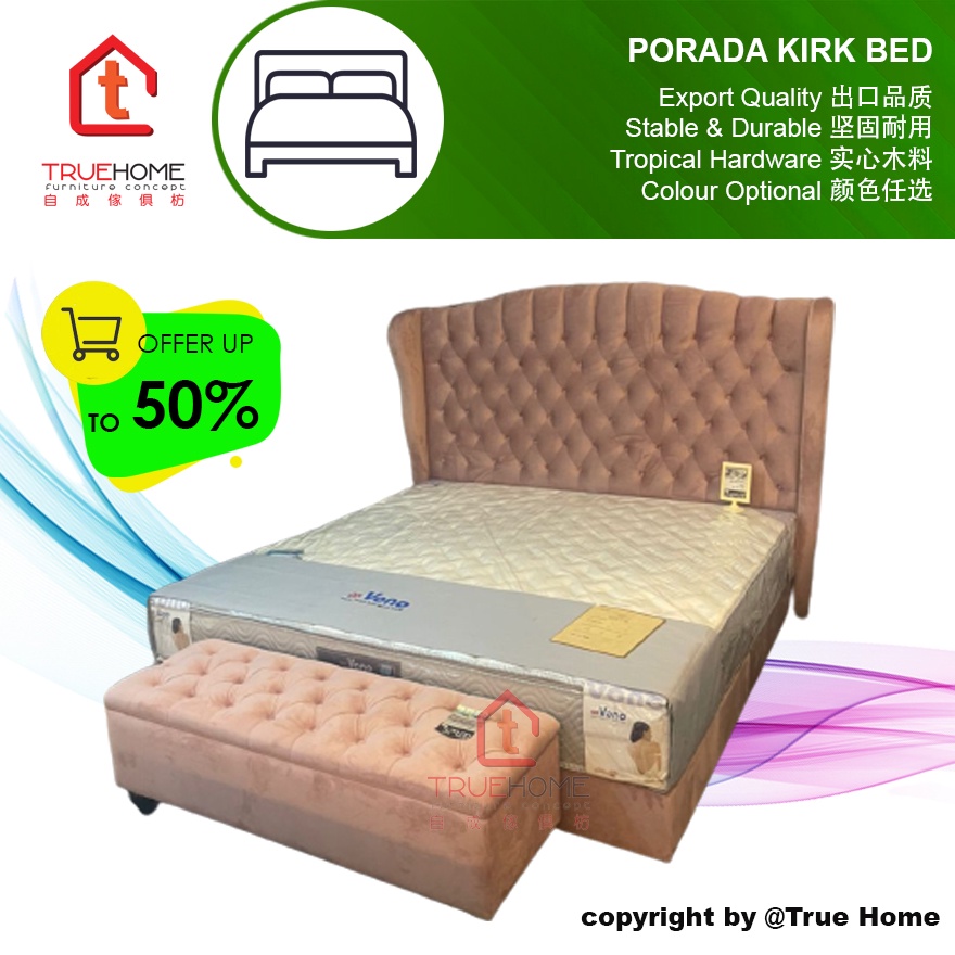 True Home headboard with bed frame queen size king size/katil divan ...