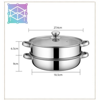 2IN1 Set 304 Stainless Steel Pot Bowl Steamer Pengukus Kukus Cookware ...