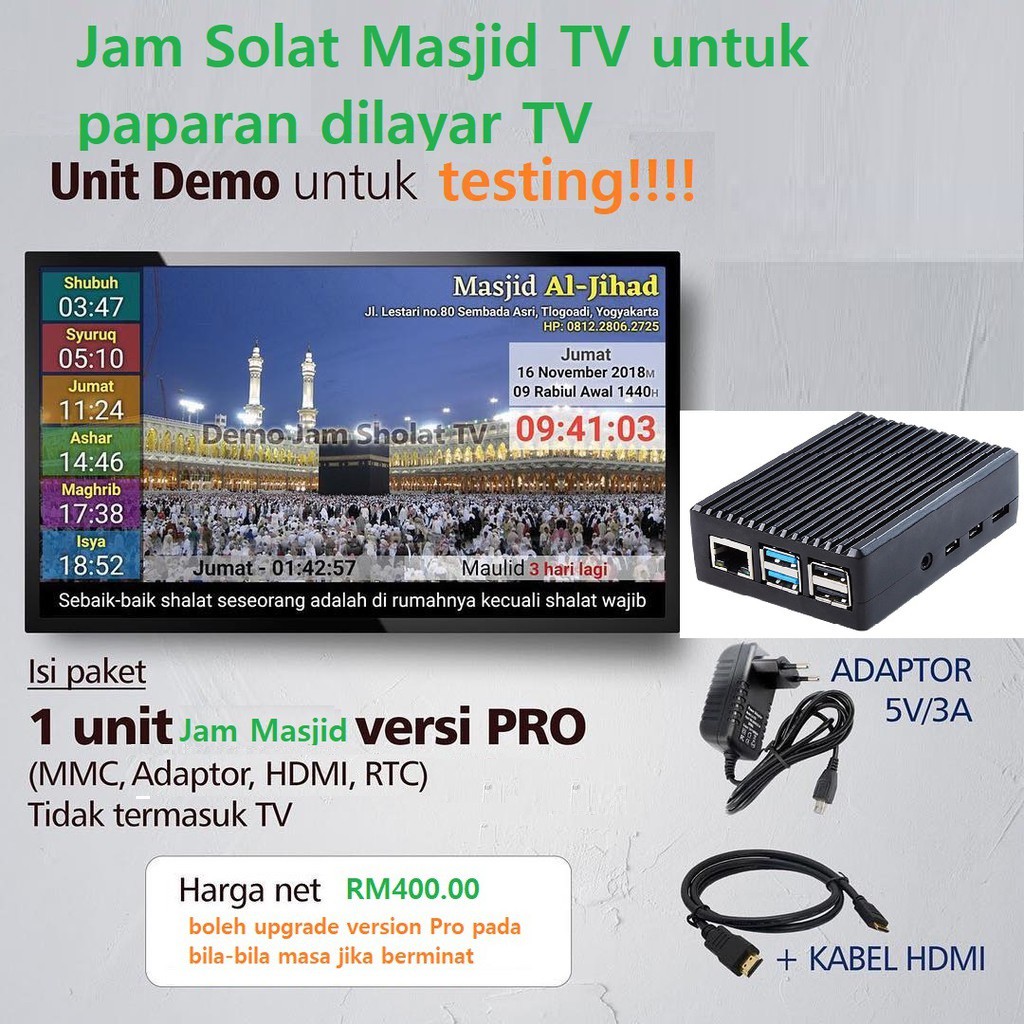 Jam Masjid TV Jadual Solat guna TV LED LCD Screen | Shopee Malaysia