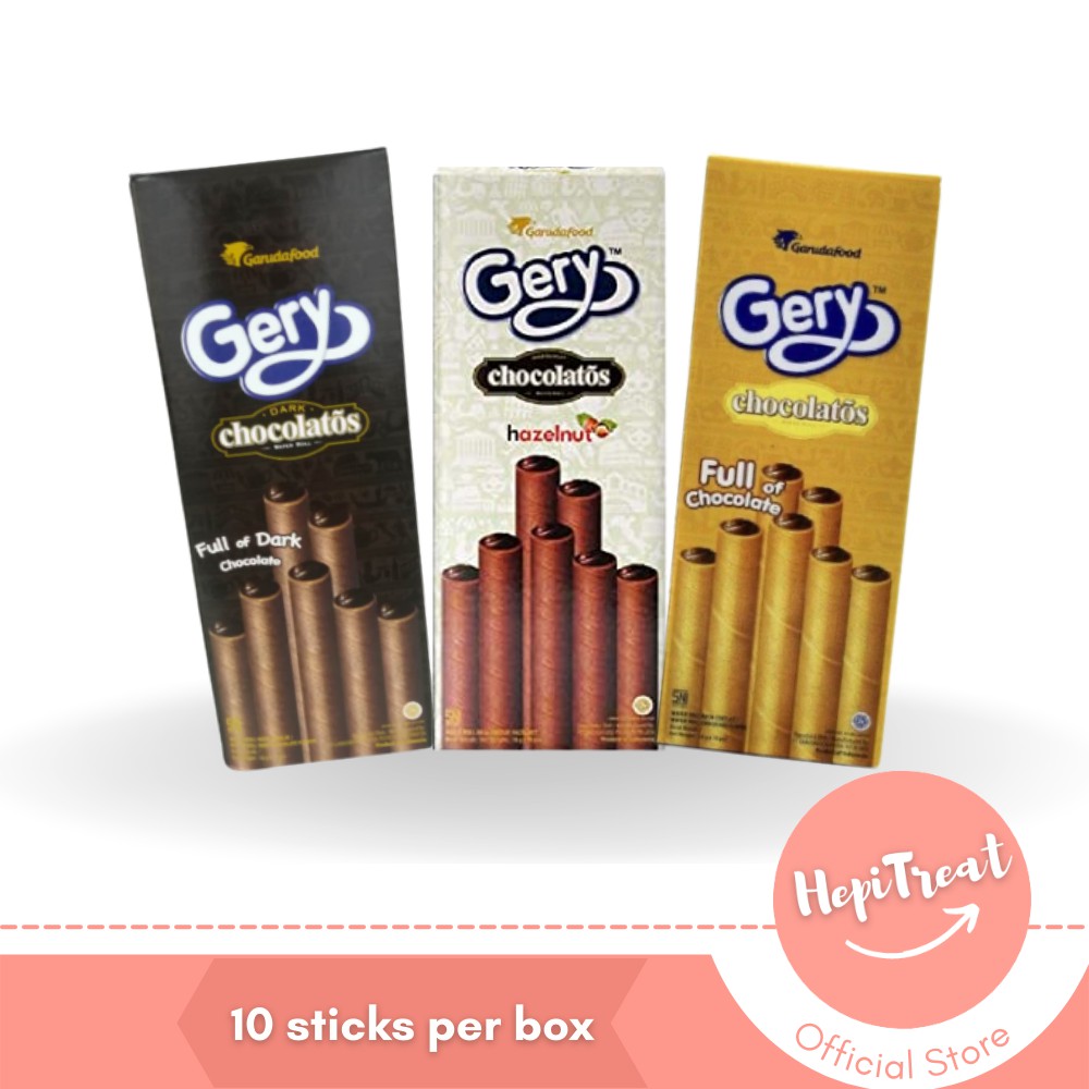 Gery Chocolatos Wafer Roll - Dark Chocolate / Hazelnut / Chocolate 10 ...
