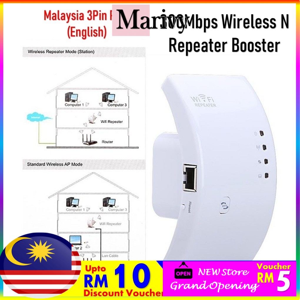 300Mbps High Speed Wireless-N WiFi Repeater Router Extender Booster ...