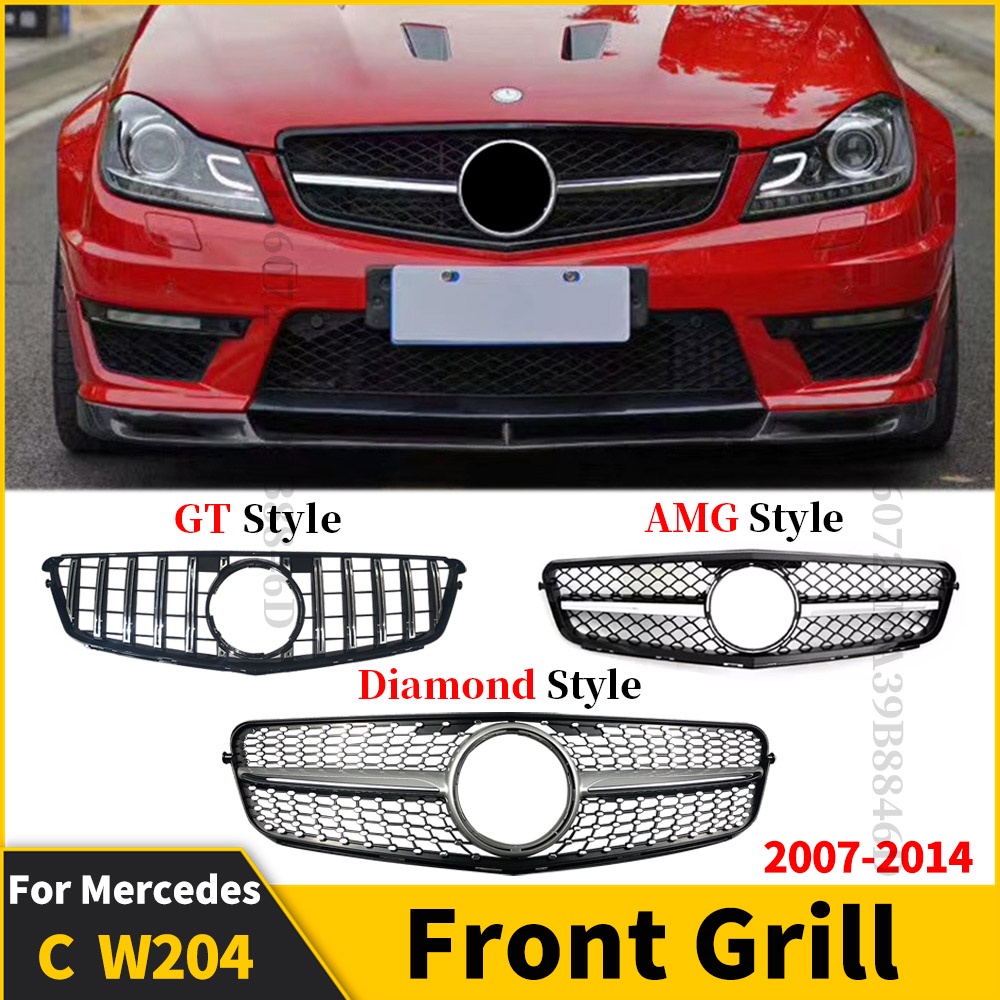 Perfect Match Sport GT GTR AMG Black Diamond Style Front Bumper Grille ...