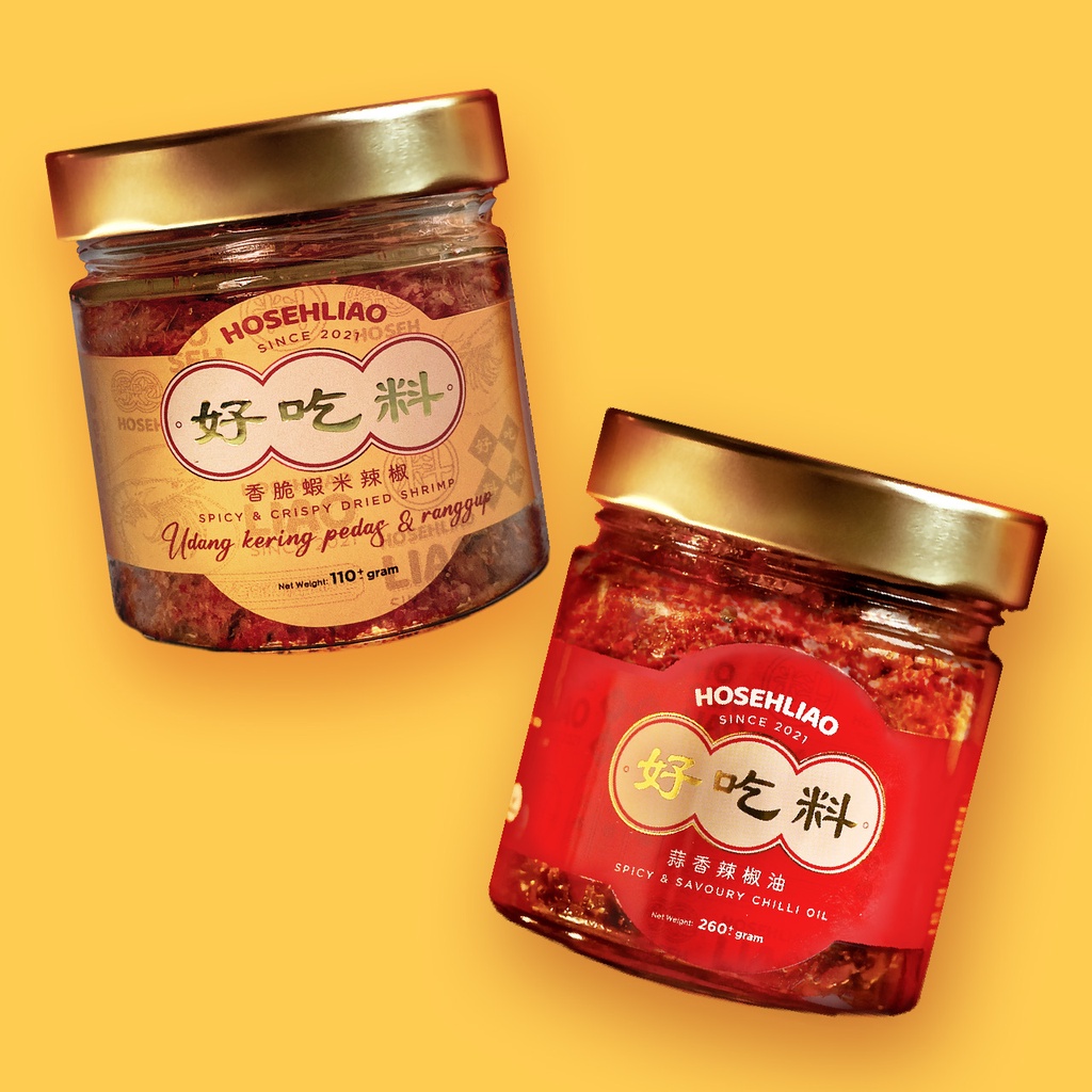 (COMBO) HoSehLiao Spicy & Crispy Dried Shrimp & Savoury Chilli Oil | Sambal dan Udang Kering ...