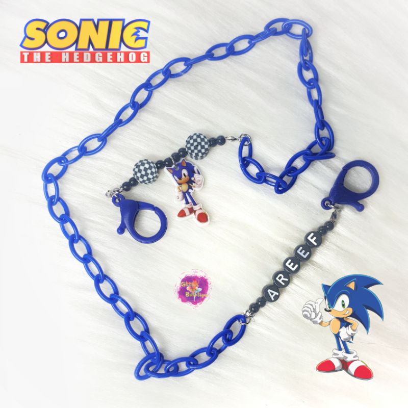 Sonic Face Mask Chain For Kids Sonic Hedgehog Face Mask Necklace Sonic ...