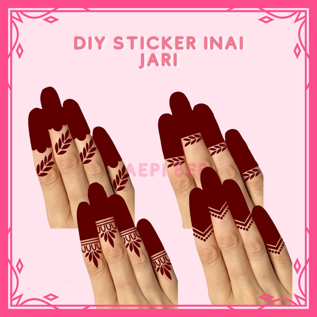 (NEW ITEM) Sticker Jari Inai Celup stiker viral corak sticker jari ...