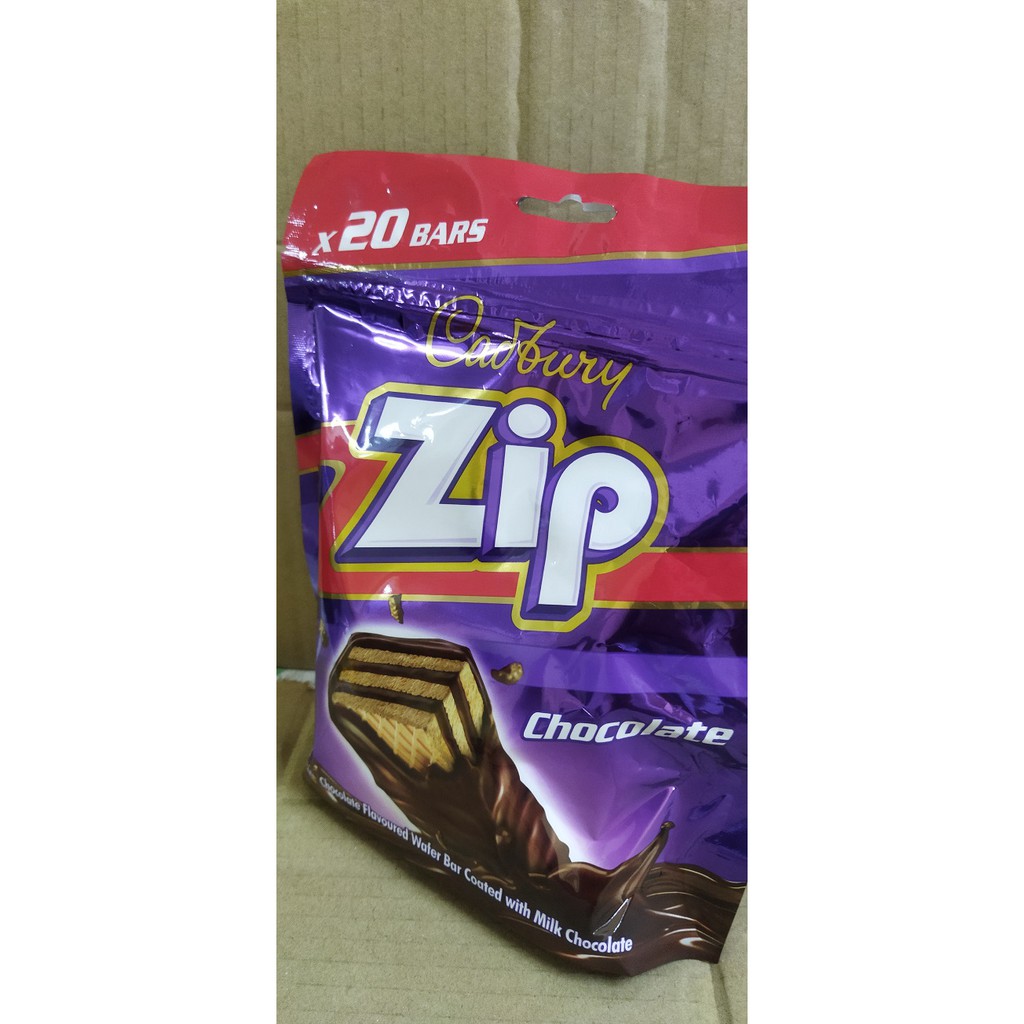 Cadbury Zip Chocolate Flavoured Wafer Bar (20bar x 162.5g) | Shopee ...