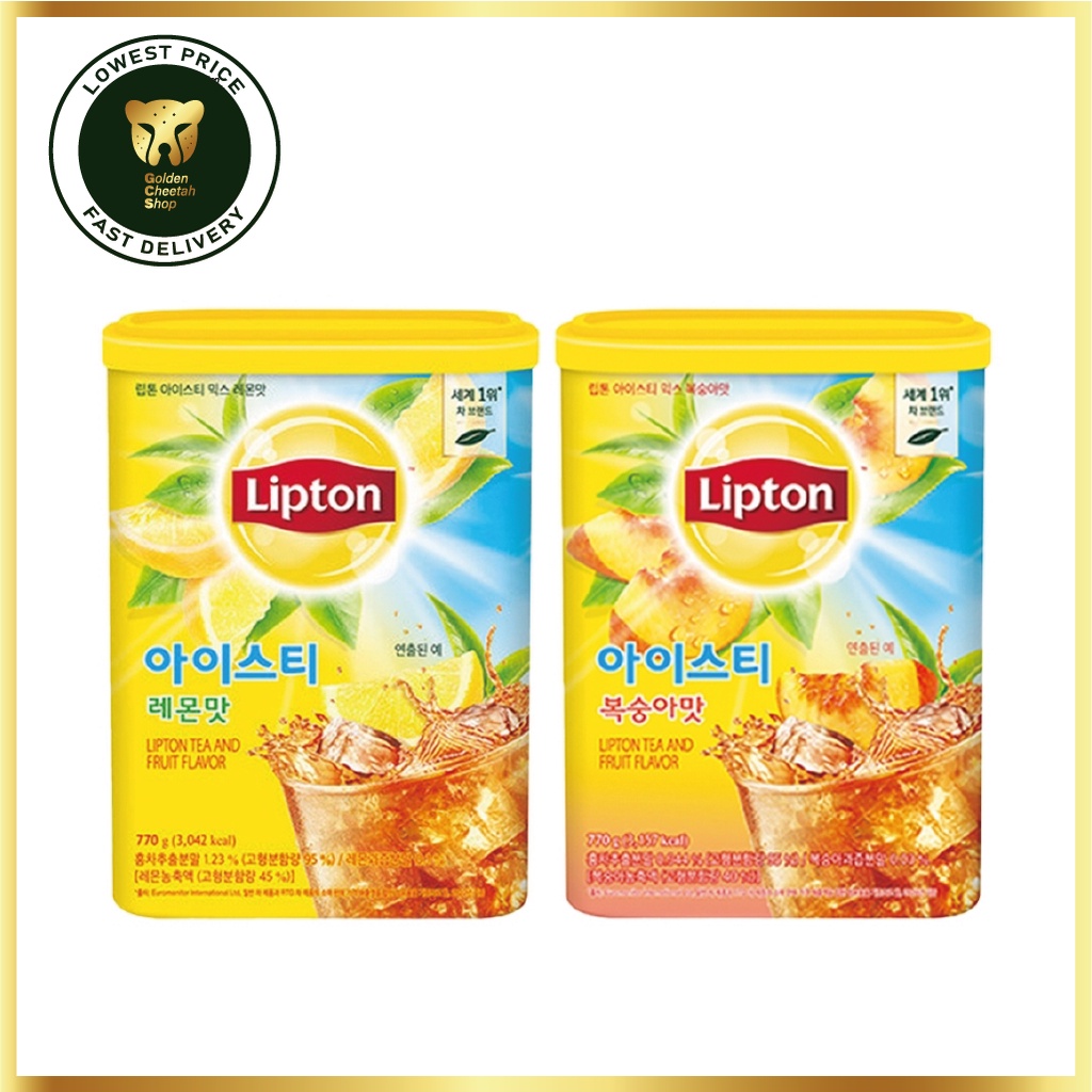 LIPTON Iced Tea Fruit Flavor Peach Lemon Powder Drinks 770g | Shopee ...