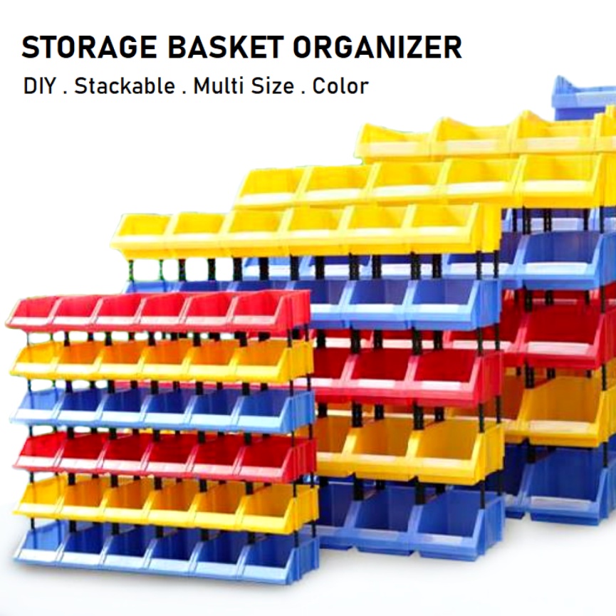 Stackable Plastic Storage Box Container Multi Layer Basket Shelf Heavy ...