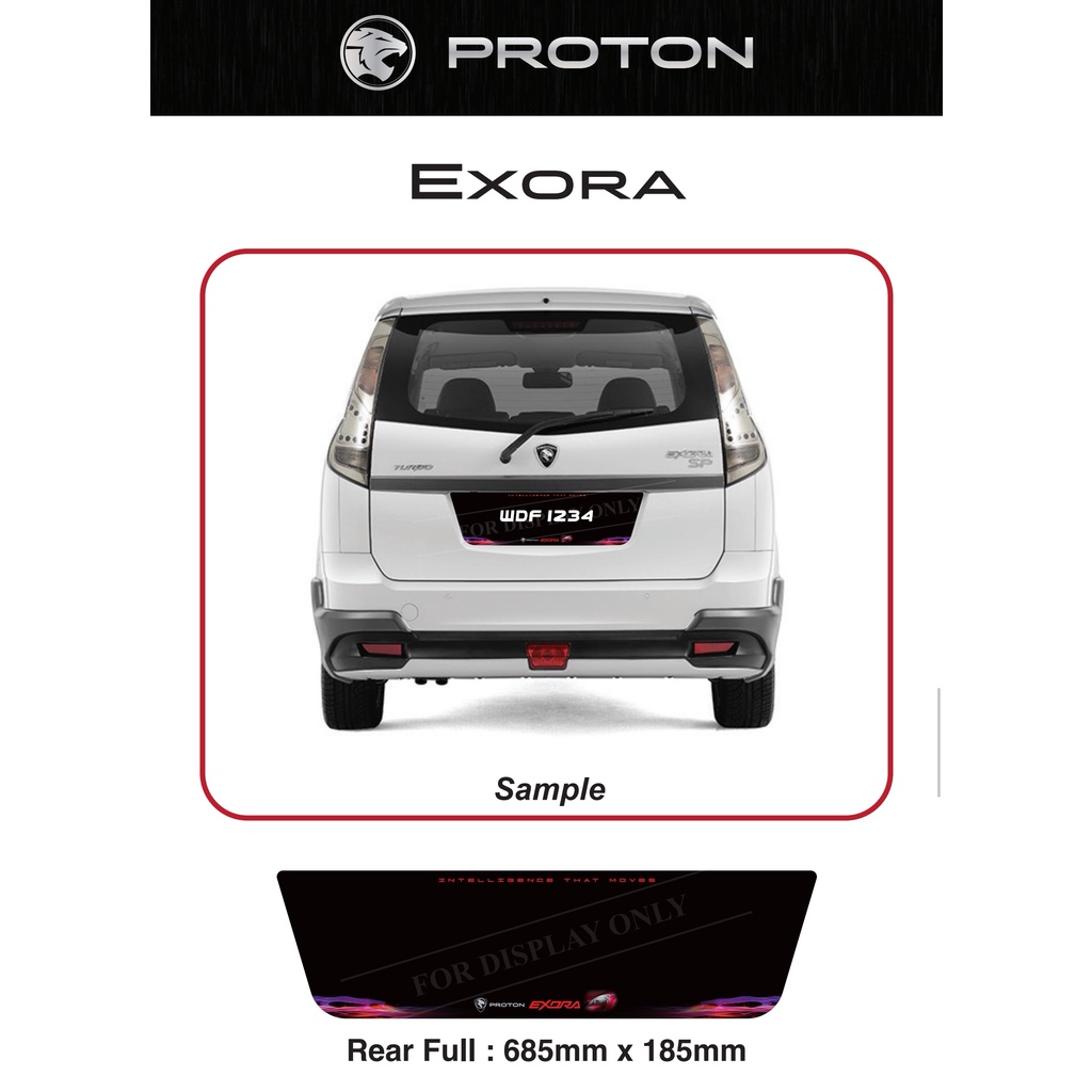 Ready stock Proton Exora Acrylic Kereta Plat Nombor Papan belakang ...