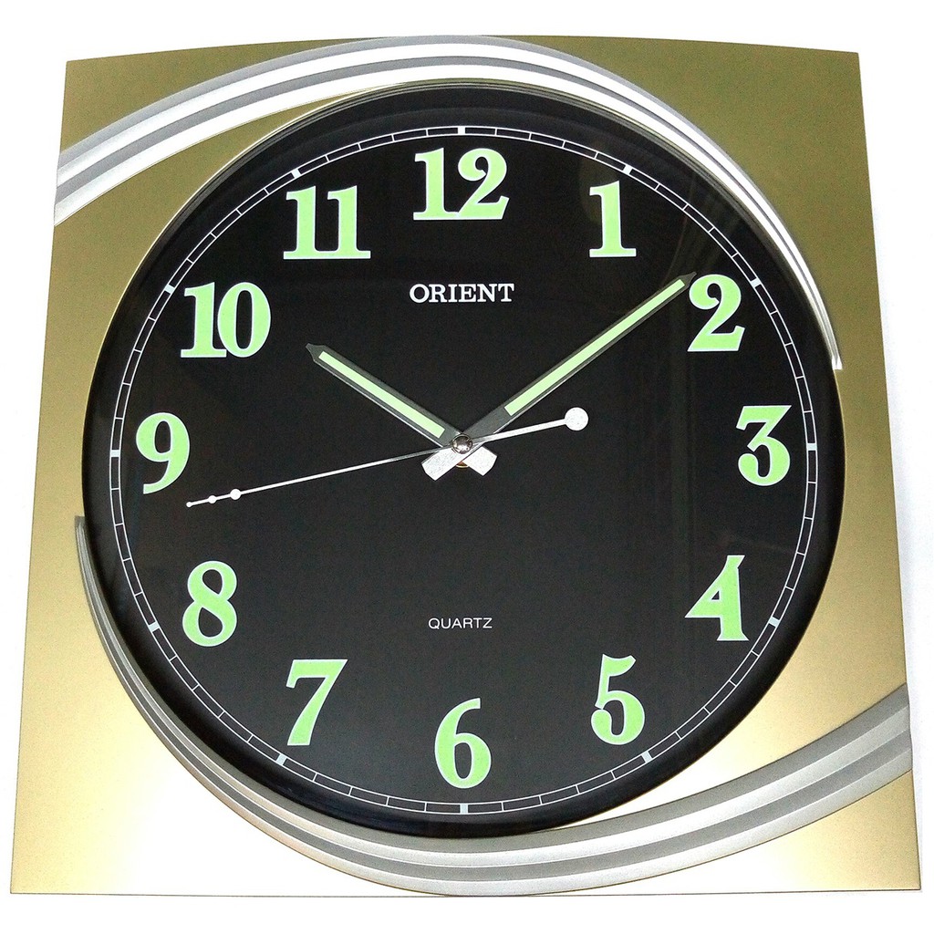 Orient OD118 Japan Quartz Luminous Square Wall Clock- Black Dial ...