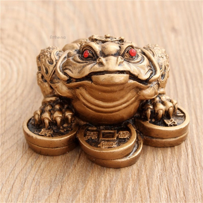 Athena Chinese Feng Shui Lucky Three Legged Money Toad Fortune Frog ...