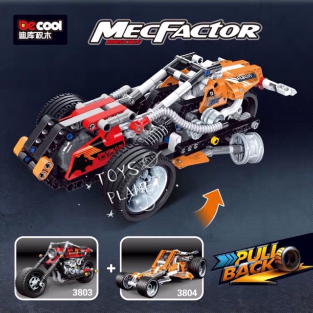 DECOOL 3803/3804 MECFACTOR PULL BACK CLASSIC MOTORCYCLE/OFF ROADER RACER | Shopee Malaysia