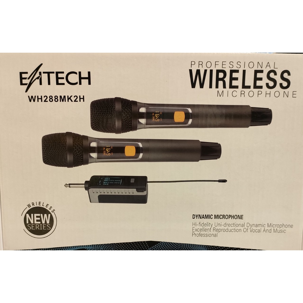 EZITECH WH288MK2H PROFESSIONAL DUAL CHANNEL UHF WIRELESS MICROPHONE ...