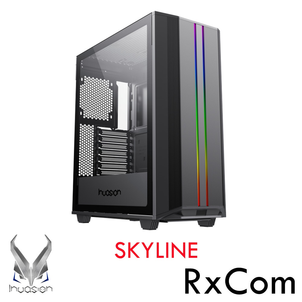 INVASION SKYLINE ARGB ATX TEMPERED GLASS CASE WITH 4ARGB FAN | Shopee ...