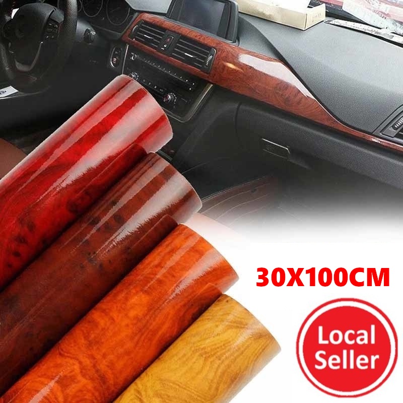 30*100cm DIY Auto Decal Roll Car Vinyl 5D 6D Sticker Wood Grain High ...