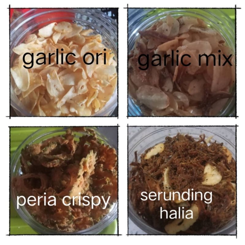 MAKANAN PANTANG SNEK SIHAT GARLIC PERIA CRISPY SERUNDING HALIA HOMEMADE ...