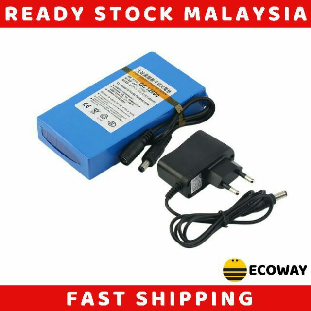 ⚡ 12v DC Rechargeable Battery Polymer Lithium-Ion Battery with Charger ...
