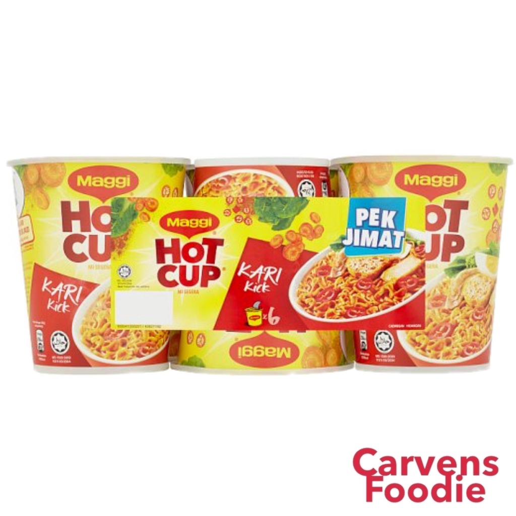 Maggi Hot Cup Curry Kick Flavour Instant Noodles 6 x 59g | Shopee Malaysia